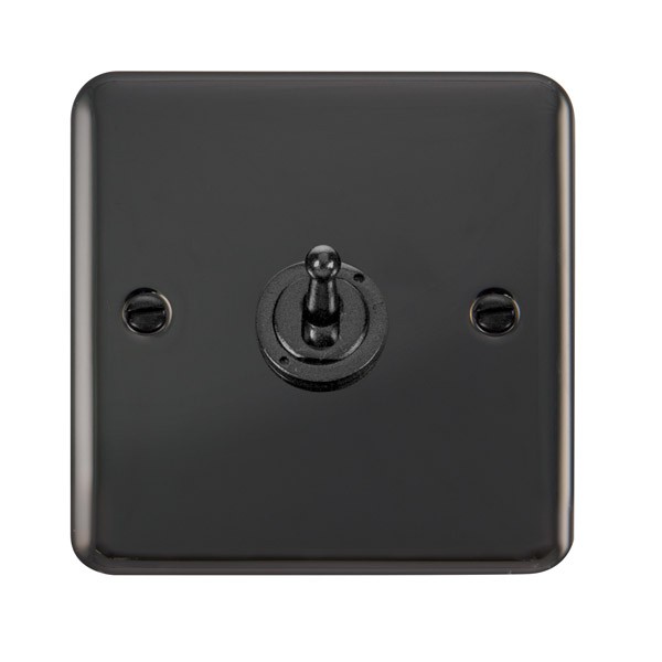 Click Deco Plus Black Nickel 1 Gang 2 Way 10AX Toggle Switch with Black ...