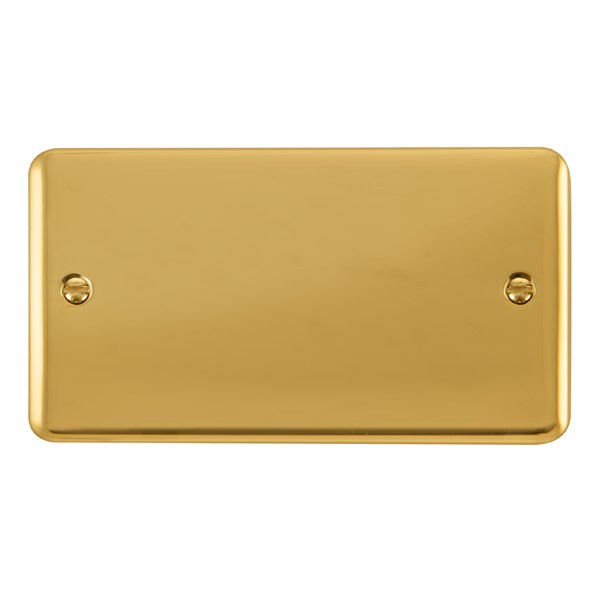 Click Deco Plus Polished Brass 2 Gang Blank Plate (DPBR061) at UKES