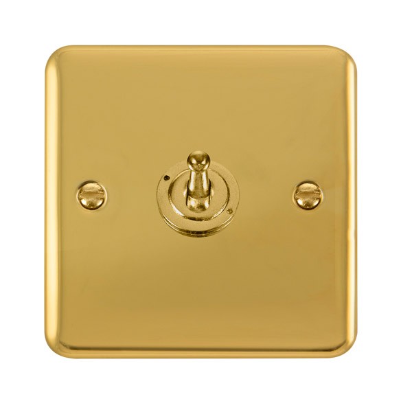 Click Deco Plus Polished Brass 1 Gang 2 Way 10AX Toggle Switch with ...