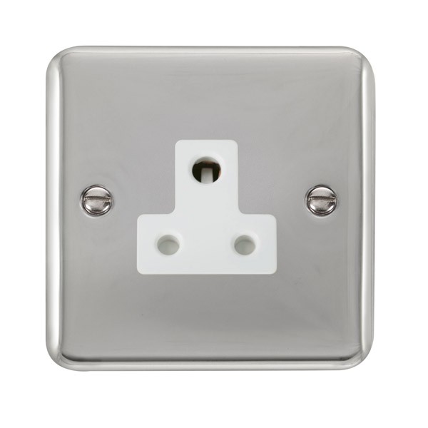 Click Deco Plus Polished Chrome 5A Round Pin Unswitched Socket with ...