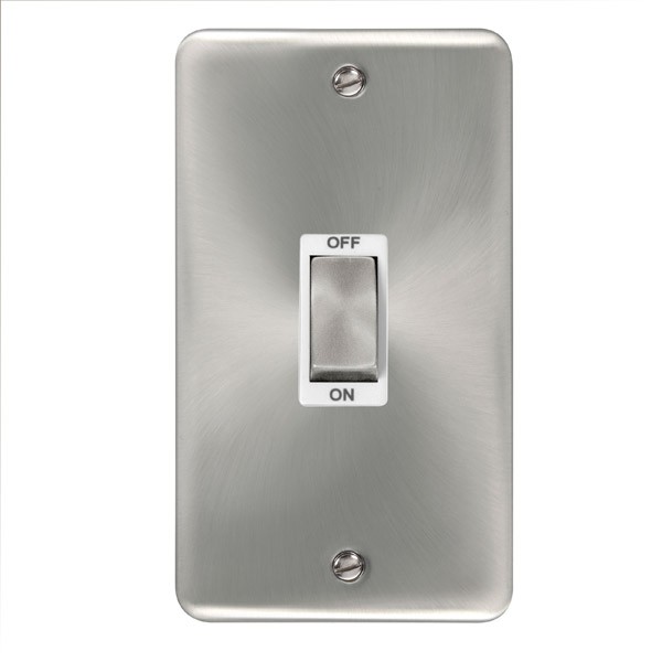 Click Deco Plus Satin Chrome 45A Vertical Double Pole Ingot Switch with ...