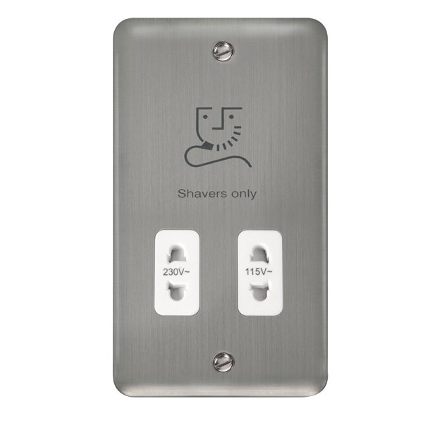 Click Deco Plus Stainless Steel 115/230V Dual Voltage Shaver Socket ...