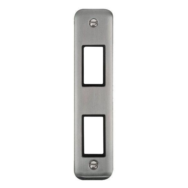 Click Deco Plus Stainless Steel 2 Gang 2 Aperture Unfurnished MiniGrid ...