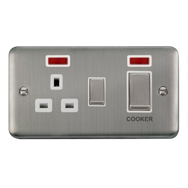 Click Deco Plus Stainless Steel 45A Double Pole Ingot Cooker Switch and ...
