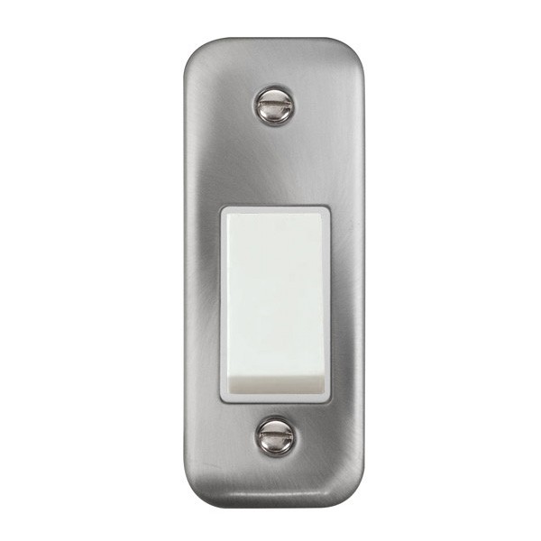 Click Deco Plus Satin Chrome Single Architrave Switch Kit with White ...