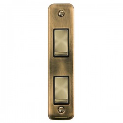 Click Deco Plus Antique Brass Double Architrave Switch Kit with Black ...