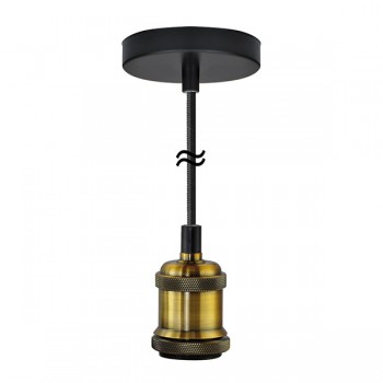 Segula Xtra Line Brass Chicago Pendant with Black Textile Cable | UKES
