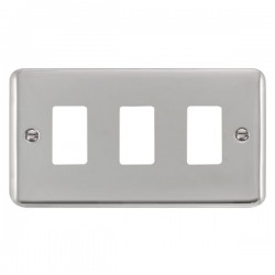 Click Deco GridPro Polished Chrome 3 Gang Front Plate at UKES
