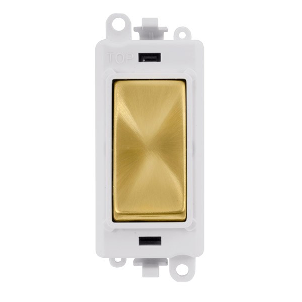 Click GridPro Satin Brass 2 Way 20AX Retractive Switch Module with ...
