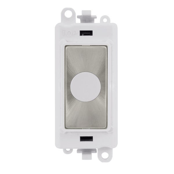Click GridPro Satin Chrome 20A Flex Outlet Module with Polar White ...
