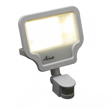 Ansell Lighting Calinor 50W 4000K White LED Floodlight with PIR | UKES