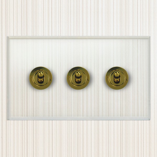 Focus SB Prism P14.3/PB 3 Gang 20 amp 2 Way Metal Toggle Switch in ...