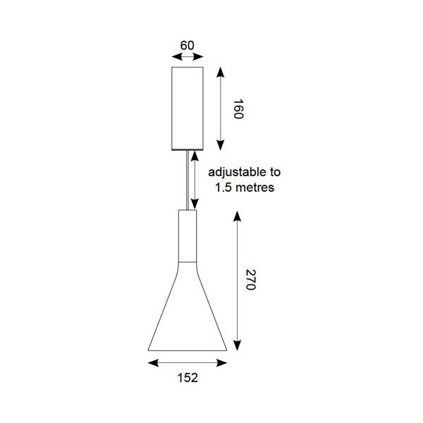 Ansell Lighting Jasper 7.5W 3000K Black LED Pendant Light | UKES