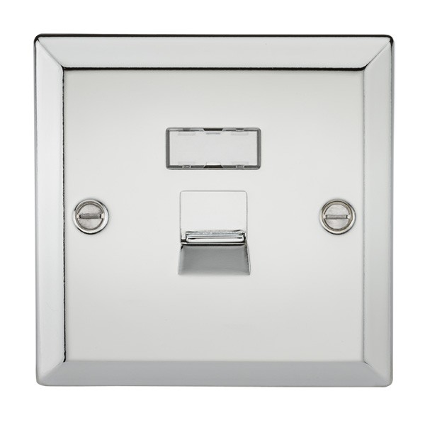 Knightsbridge Decorative Bevel Edge Polished Chrome RJ45 IDC Network ...