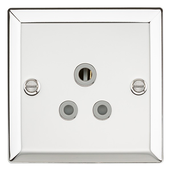 Knightsbridge Decorative Bevel Edge Polished Chrome 5A Round Pin Socket ...