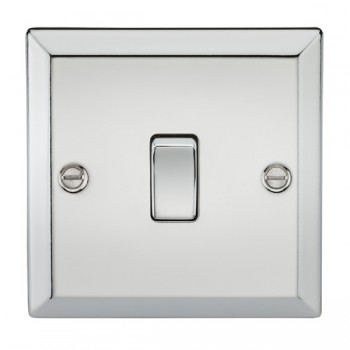 Knightsbridge Decorative Bevel Edge Polished Chrome 20A DP Switch | UKES