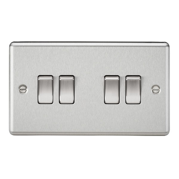 Knightsbridge Decorative 10A 4 Gang 2 Way Switch (CL41BC) at UKES