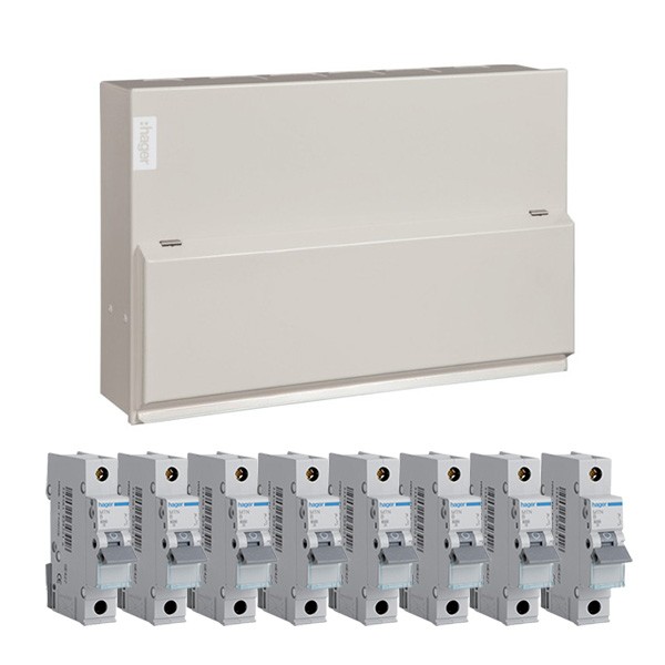 Hager 10 Way Split Load (5+5) Consumer Unit - 100A Main Switch + 2x63A ...