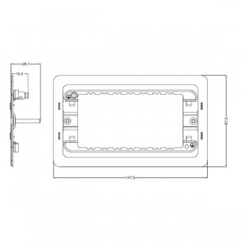Knightsbridge 3-4 Gang Screwless Grid Mounting Frame (GDS002F) at UKES