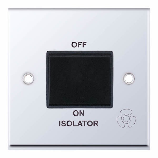 Selectric 7M Polished Chrome 1 Gang 10A 3 Pole Fan Isolator Switch with ...