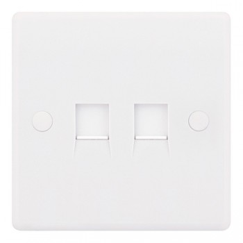 Selectric Smooth 2 Gang RJ45 Socket (SSL543) at UKES