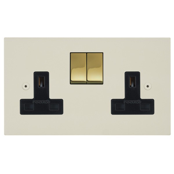 Focus SB Horizon Square Corners NHPW18.2B/PB 2 Gang 13A Switched Socket ...