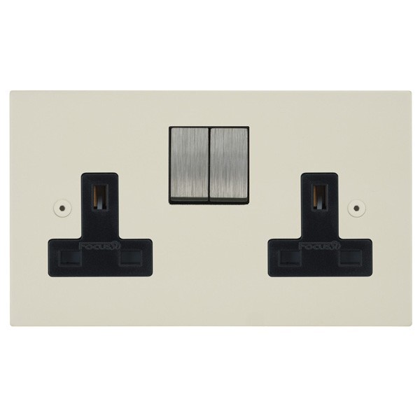 Focus SB Horizon Square Corners NHPW18.2B/SN 2 Gang 13A Switched Socket ...
