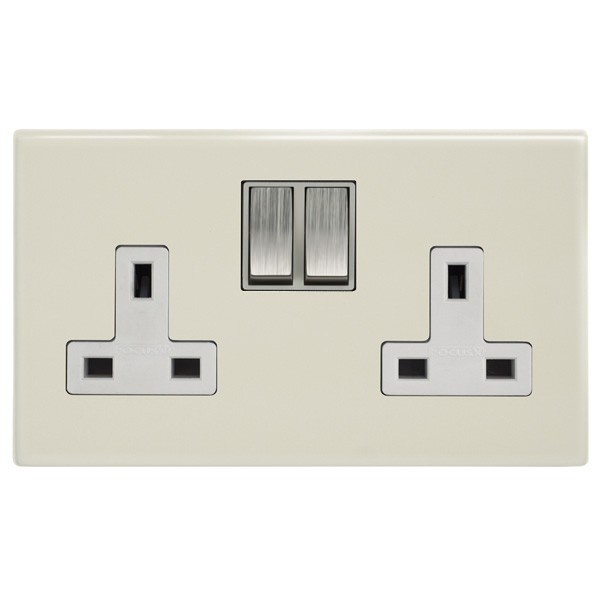 Focus SB Morpheus MPW18.2W/SS 2 Gang 13A Switched Socket in Primed ...