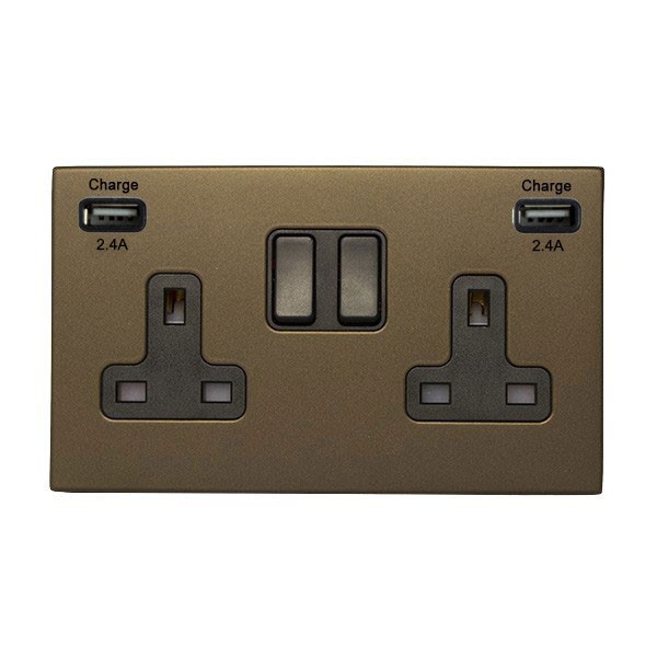 Hamilton Sheer CFX Richmond Bronze 2 Gang 13A Double Pole Switched ...
