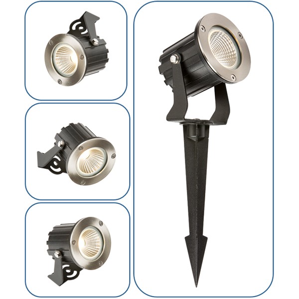 Knightsbridge Stainless Steel LED Wall/Spike Light (SPIKE5AL) | UKES