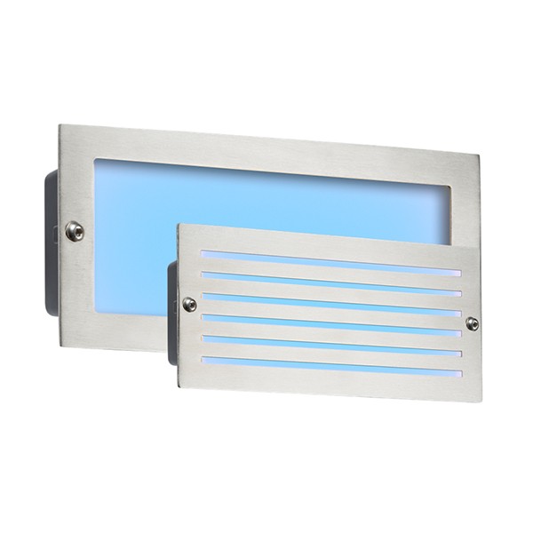 Knightsbridge 5W Brushed Steel LED Brick Light - Blue (BLED5SB) | UKES