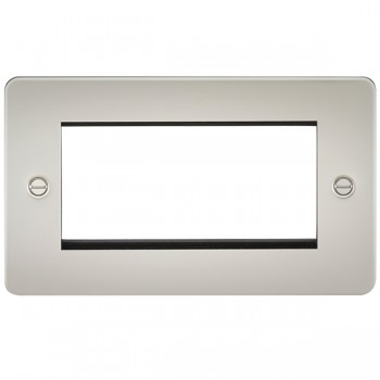Knightsbridge Flat Plate 4 Gang Modular Faceplate (FP4GPL) at UKES