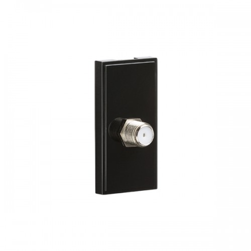 Knightsbridge Black SAT TV Outlet Module - 25x50mm (NETSATBK) at UKES
