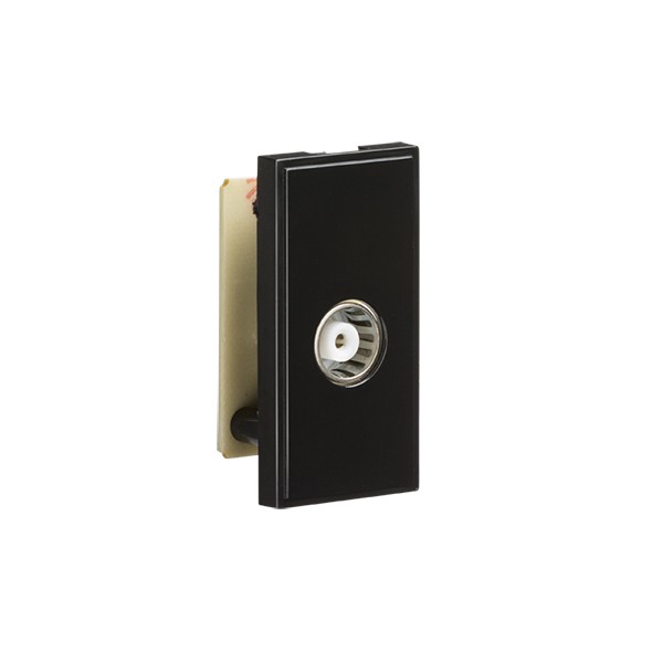 Knightsbridge Black TV Outlet Module - 25x50mm (NETTVBK) at UKES