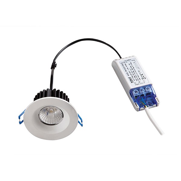 Robus Cavan 8W 3000K Dimmable Fixed LED Downlight with White Bezel | UKES