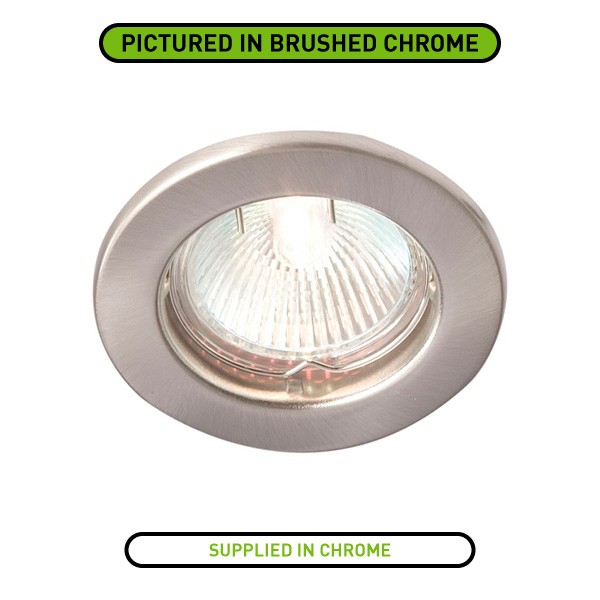 Robus Rida 50W Fixed GU10 Downlight with Chrome Bezel | UKES