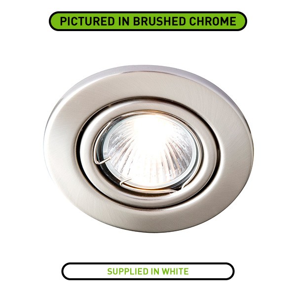 Robus Sally 50W Adjustable GU10 Downlight with White Bezel | UKES