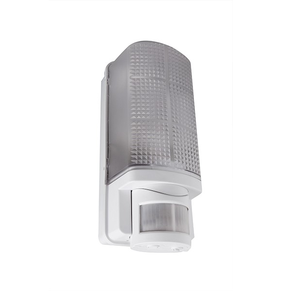 Robus Whitestar 60W White Bulkhead, PIR Sensor (R60BHPIR-01) | UKES