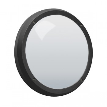 Robus Vega 14W 4000K Black LED Bulkhead with Microwave Sensor | UKES