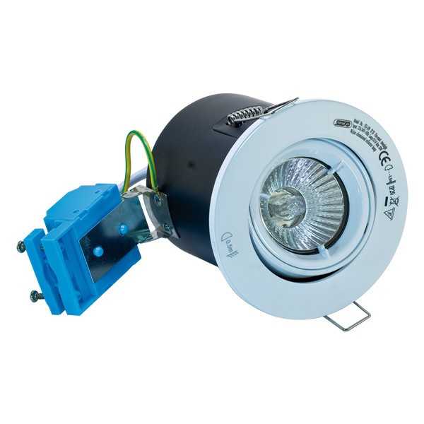 Selectric Die-Cast Steel 50W Adjustable GU10 Downlight with White Bezel ...
