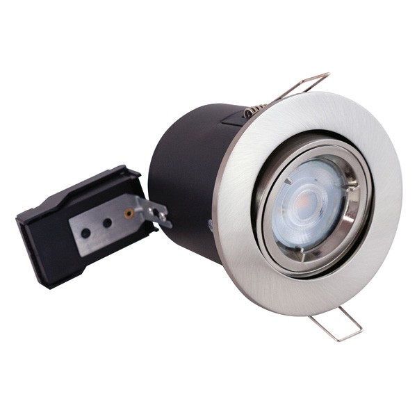 Selectric Adjustable GU10 Downlight, Satin Chrome (PUSHGLO-6) | UKES
