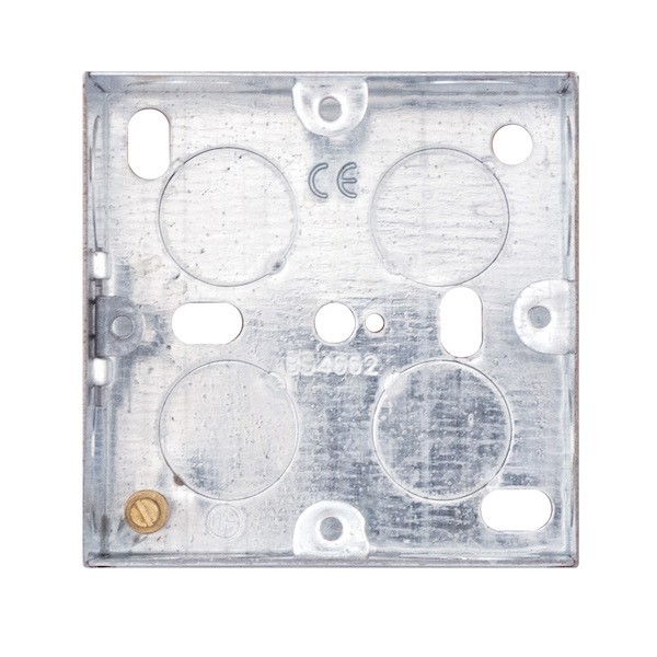 Selectric Square 1 Gang 35mm Galvanised Steel Back Box | UKES