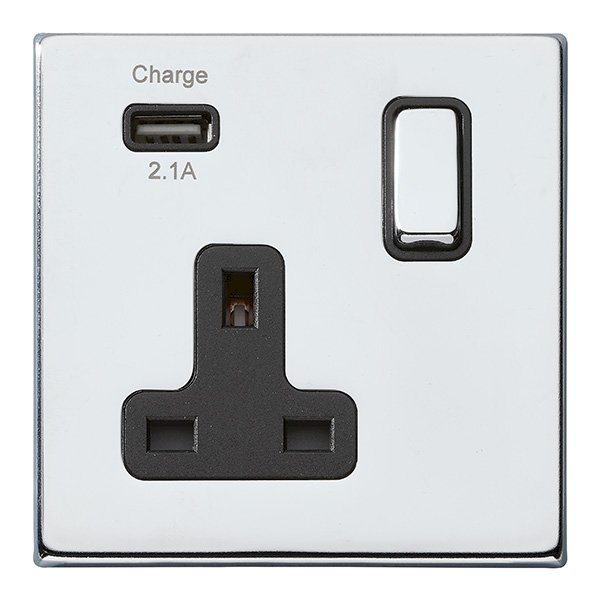 Hamilton Hartland G2 Bright Chrome 1 Gang 13A Single Pole Switched ...