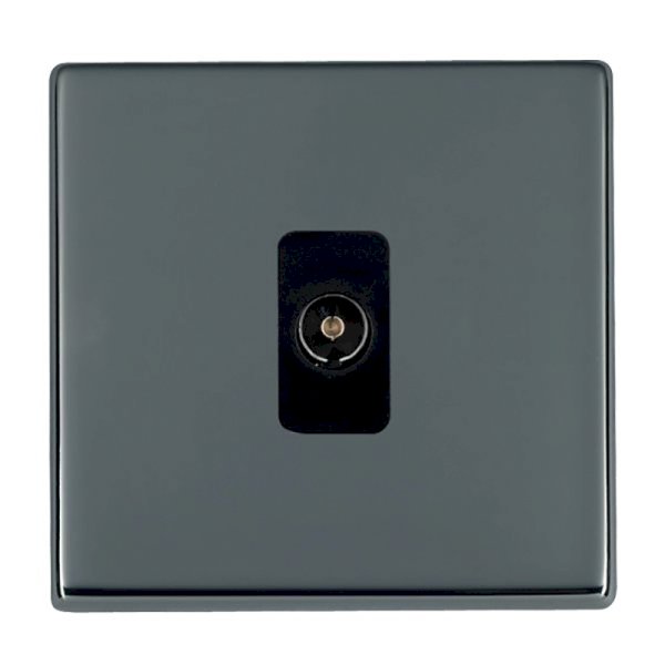 Hamilton Hartland G2 Black Nickel 1 Gang Isolated 1 In/1 Out TV Socket ...