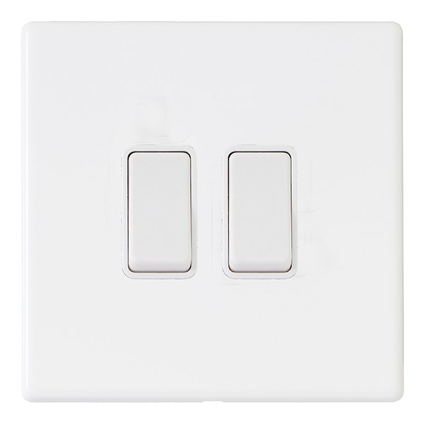 Hamilton Hartland G2 Matt White 2 Gang 10AX Intermediate Switch with ...