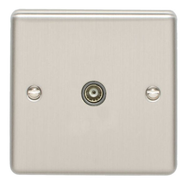Eurolite Enhance Satin Stainless Steel 1 Gang TV Coaxial Socket with ...
