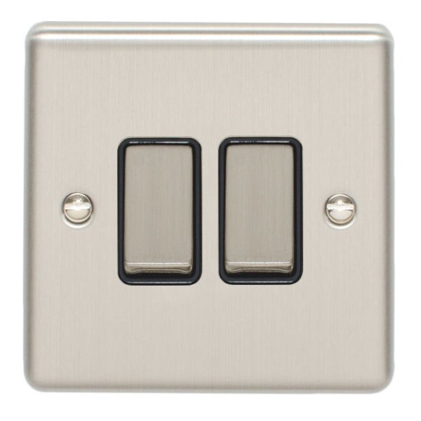 Eurolite Enhance Satin Stainless Steel 2 Gang 10A 2 Way Switch with ...