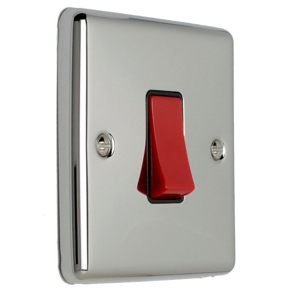 Eurolite Enhance Polished Chrome 45A Double Pole Cooker Switch with ...