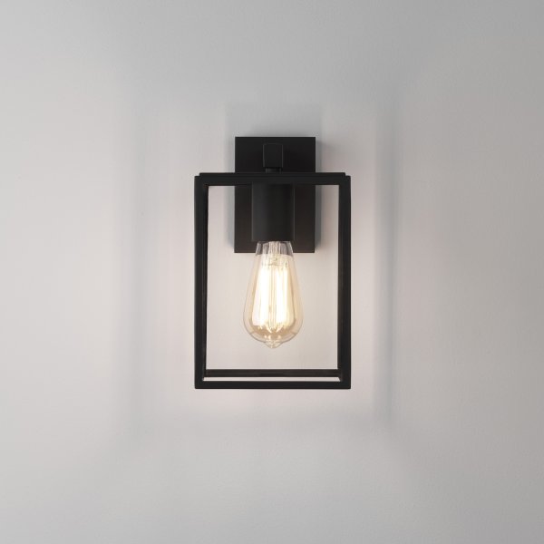 Astro Box Lantern 270 Textured Black Outdoor Wall Light | UKES