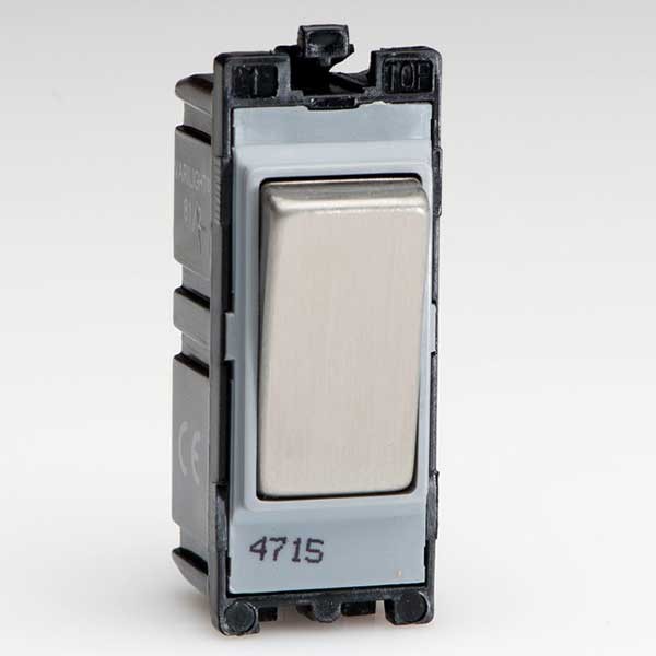 Varilight PowerGrid Brushed Steel 10A Multi-Way Push Retractive Switch ...